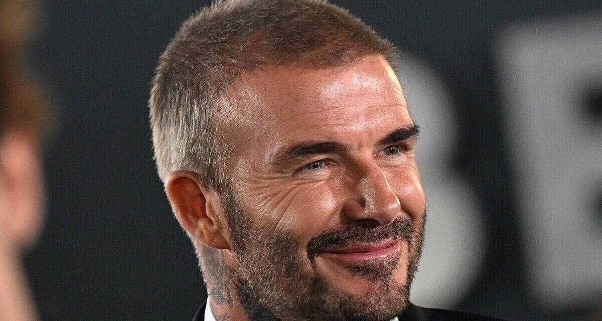 David Beckham shares emotional hug with his mum as she supports him at ...